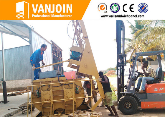 Linha de produção do painel de sanduíche, máquina de formação de espuma concreta inteligente do painel de parede do cimento