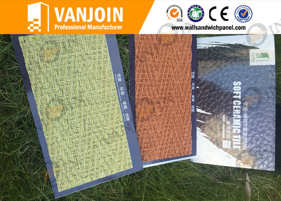 Anti Crack Weather Flexible Wall Tiles , Insulation Lightweight Decorative Soft Tile