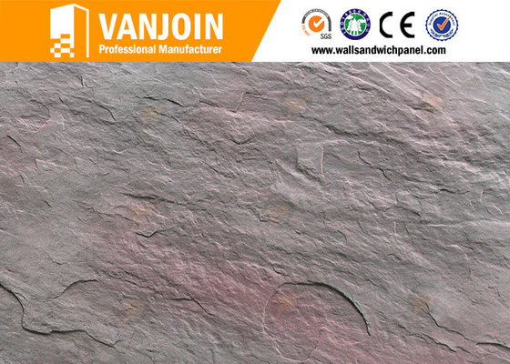 Customized soundproof Clay Wall Tile , Flame Retardant Slate Stone Tile Plant fiber Material