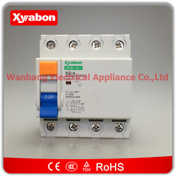 OEM electromagnetic type WBL-8 4p 63a 30ma id elcb schneider model