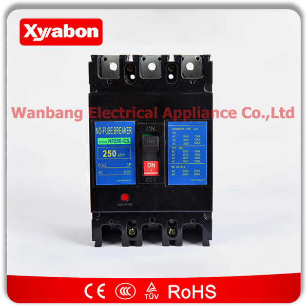 nf250 cs 3 pole ac 600v 250 amp mccb circuit breaker no fuse breaker