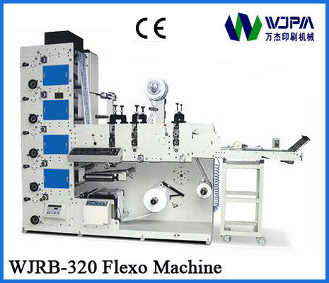 Small Narrow Web Adhesive Label Fexo Printing Press Machine With Three Die Cutting and Slitting Stations