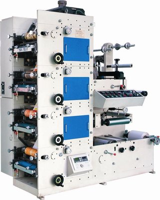 Small Narrow Web Adhesive Label Fexo Printing Press Machine With Three Die Cutting and Slitting Stations