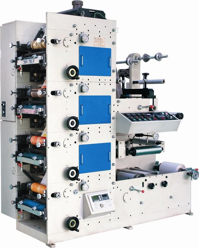 Small Narrow Web Adhesive Label Fexo Printing Press Machine With Three Die Cutting and Slitting Stations
