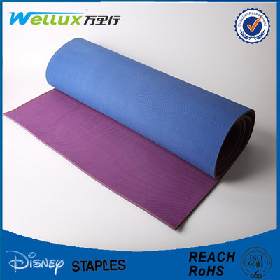 China Personalized Gym Non Slippery Yoga Mat PU Leather With Rubber 2.5 Mm Thickness supplier