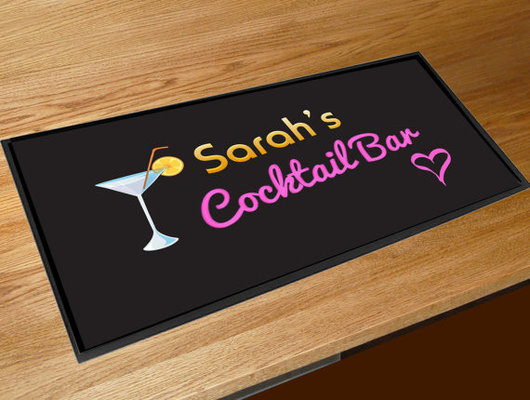 China Promotional Rubber Spill Personalised Bar Runners Pvc Bar Mat With Logo Printed supplier