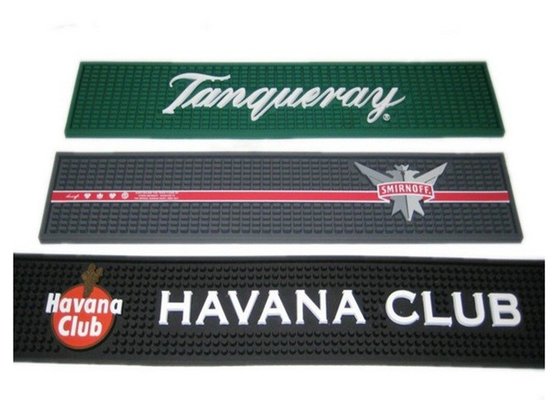 Anti Slip Molded Custom Rubber Bar Mats for Sports Bar / Rail Drink Easy Wash supplier