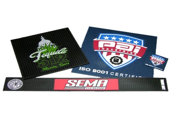 Anti Slip Molded Custom Rubber Bar Mats for Sports Bar / Rail Drink Easy Wash supplier