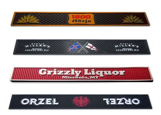 Anti Slip Molded Custom Rubber Bar Mats for Sports Bar / Rail Drink Easy Wash supplier