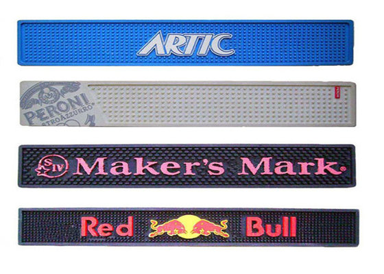 Anti Slip Molded Custom Rubber Bar Mats for Sports Bar / Rail Drink Easy Wash supplier