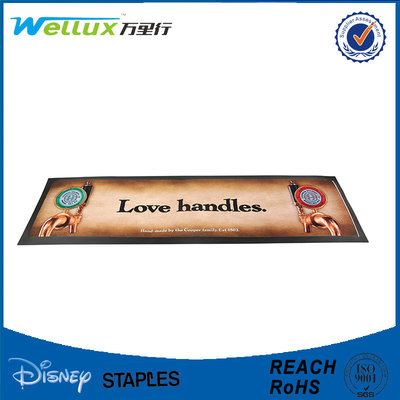 Washable Personalized Rubber Bar Mats , Healthy Custom Printed Table Runner supplier
