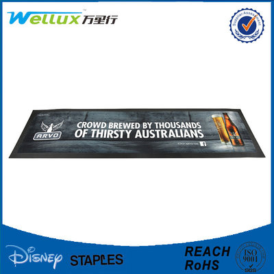 Waterproof Soft Pvc Bar Mat Fashion Logo Printed Bar Runner Mats For Advertising supplier