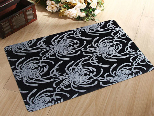 Anti Slip Rubber Flooring Mats Washable Rubber Door Mat With Flocking Cloth supplier