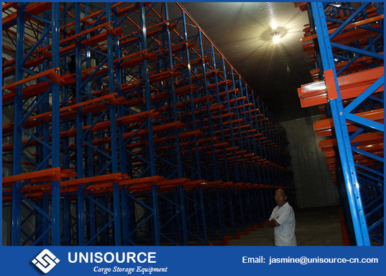 Cold Warehouse Racking System , Unisource Q345 Steel Industrial Storage Shelving