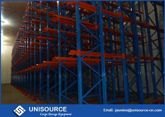 Cold Warehouse Racking System , Unisource Q345 Steel Industrial Storage Shelving