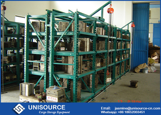 75% Extension Sliding Mold Storage Racks Steel Q235 with Travelling Crane Arm