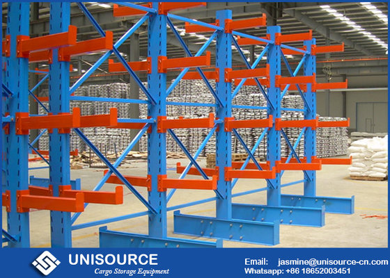 Medium Duty Cantilever Racks For Lumber , Double Sided Cantilever Pipe Rack