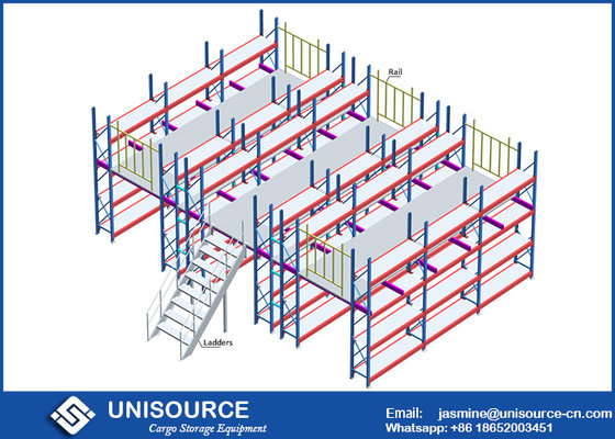 Metal Frame Pallet Rack Supported Mezzanine Plywood Board Multi Level Floor