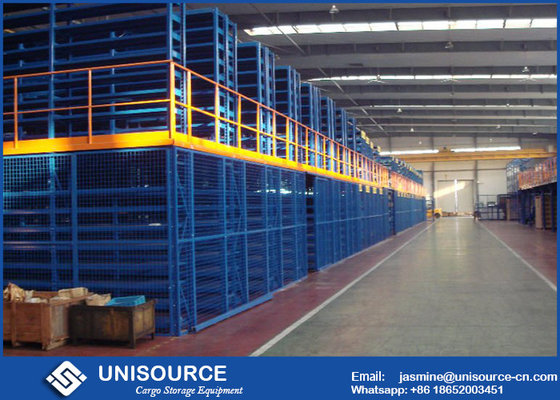 Multi Level Rack Supported Mezzanine Powder Coated For Large Area Warehouse Storage