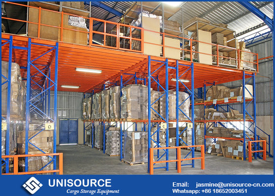 Extended Rack Supported Mezzanine Powder Coated Size Customized For Industrial