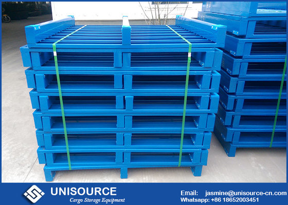 40" X 48" Warehouse Steel Pallet Stackable Metal Pallet Heavy Duty Load With Side