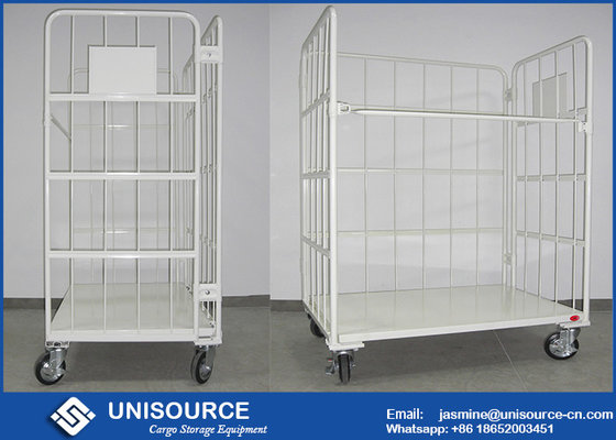 Foldable Steel Roll Container Large Loads For Warehouse Material Handling