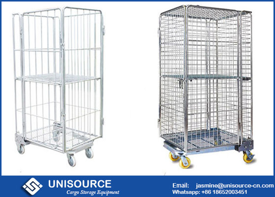 Zinc Galvanized Steel Roll Container Collapsible Industrial Steel Containers For Logistics