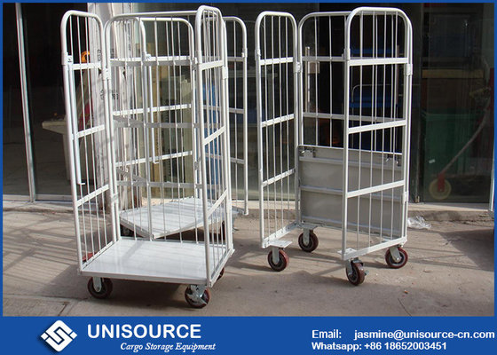 Galvanized Durable Steel Roll Containers Foldable Medium Duty With Loading Capacity