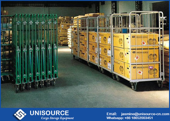 Powder Coated Folding Steel Roll Container L1214 * W1013 Mm For Warehouse