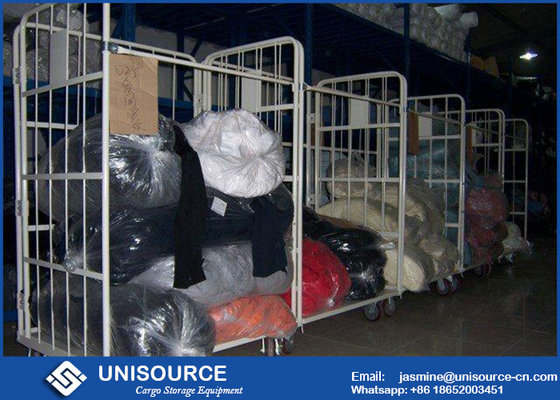 Powder Coated Folding Steel Roll Container L1214 * W1013 Mm For Warehouse
