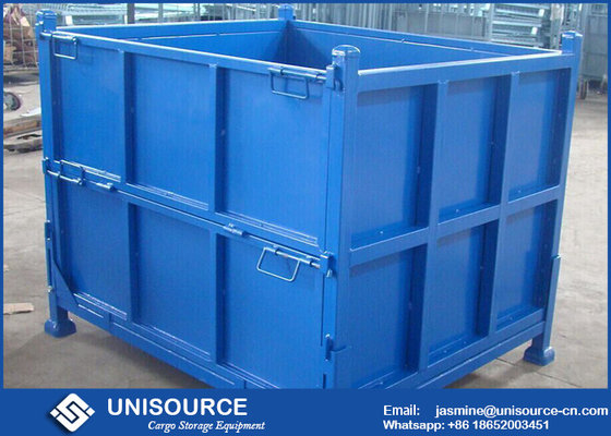 Durable Steel Pallet Box Foldable / Reusable Metal Mesh Box For Transportation