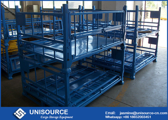 Heavy Duty Foldable Metal Box Turnover Box For Warehouse Storage / Transport