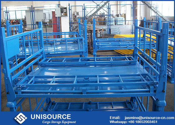 Size Customized Foldable Metal Box Heavy Duty Metal Pallet Cage For Warehouse Storage