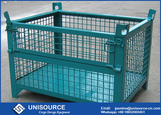 Warehouse Stackable Foldable Metal Box Wire Mesh Container For Logistics Turnover