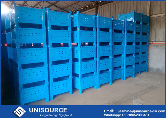 Unisource Industrial Collapsible Metal Box , Wire Mesh Storage Cages For Transporting