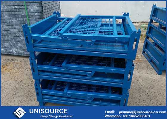 Galvanized Turnover Steel Mesh Box , Large Metal Storage Boxes For Material Handling