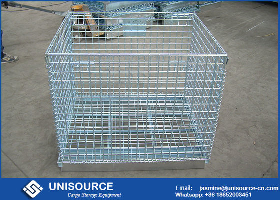 Durable Welded Steel Wire Storage Cages , Industrial Stackable Pallet Cages