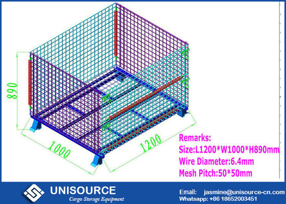 Storage Teardrop Steel Wire Cage Unisource Industrial For Logistic Transporting