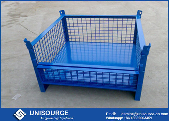 800 * 600 * 640 mm Steel Wire Cage Warehouse Cargo Storage For Racking System