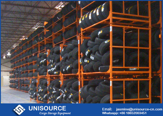 Foldable Stack Warehouse Tire Racks Steel Storage Shelves 600 - 1800 Mm Length