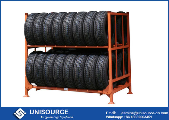 Foldable Stack Warehouse Tire Racks Steel Storage Shelves 600 - 1800 Mm Length