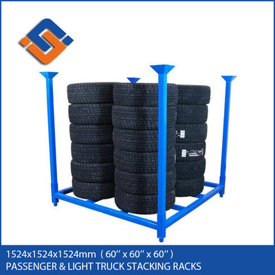 Powder Coated Rolling Tire Storage Rack Foldable / Mounted Design Size Customized