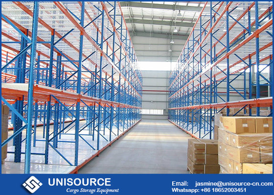 Industrial Storage Heavy Duty Warehouse Racks 400 - 2750 Mm Depth With Wire Mesh Deck