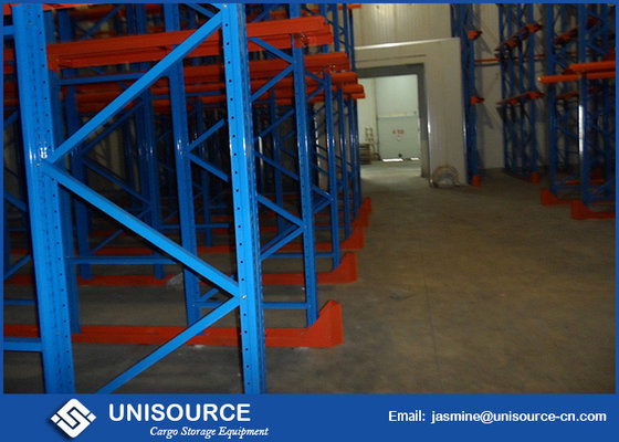 Cold Warehouse Racking System , Unisource Q345 Steel Industrial Storage Shelving