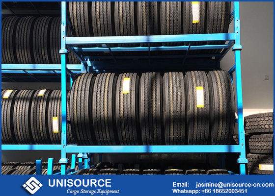 Blue Warehouse Tire Racks Special Design With Steel Decking Or Wire Mesh Deck