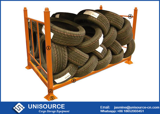 High Strength Warehouse Tire Racks Foldable For TBR / PCR Tire Corrosion Protection