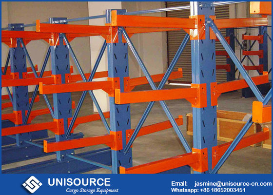 Arm Adjustable Cantilever Storage Racks Double Sided For Pipe Warehouse