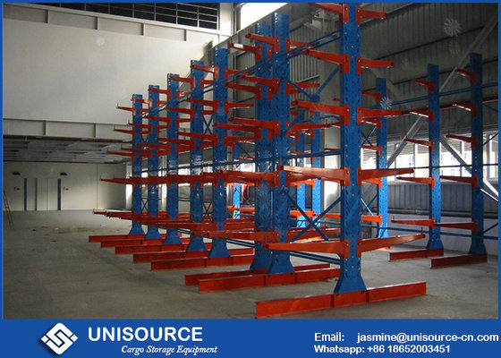 Double Arm Cantilever Storage Racks Metal Sheet Stacking With Steel Pallet