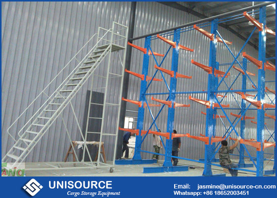 Q235 Steel Cantilever Lumber Storage Racks For Sheet Metal / Lumber / Piping
