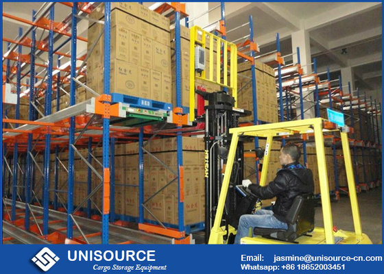 Selective Adjustable Steel Radio Shuttle Racking Vehicle Mounted / Radio Remote Control